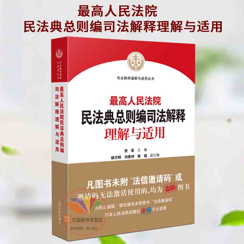 2022年版新版 最高人民法院民法典总则编司法解释理解与适用 最高人民法院研究室编著 贺荣 中国民法典总则编 2023适用