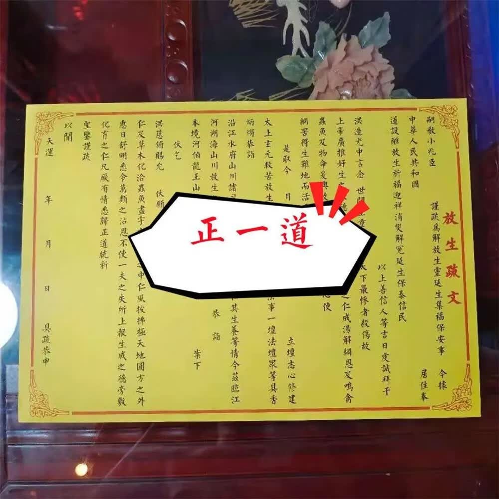【正一道】道教表文通用放生文疏集福发善表文A3尺寸29.7cm×42cm 五十张