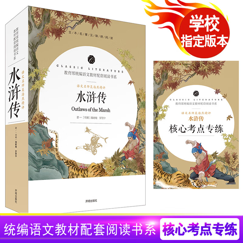 共2本 全本名著无障碍 水浒传+核心考点专练 课外统编配套书系名师吴海燕精评亚米契斯原著课外