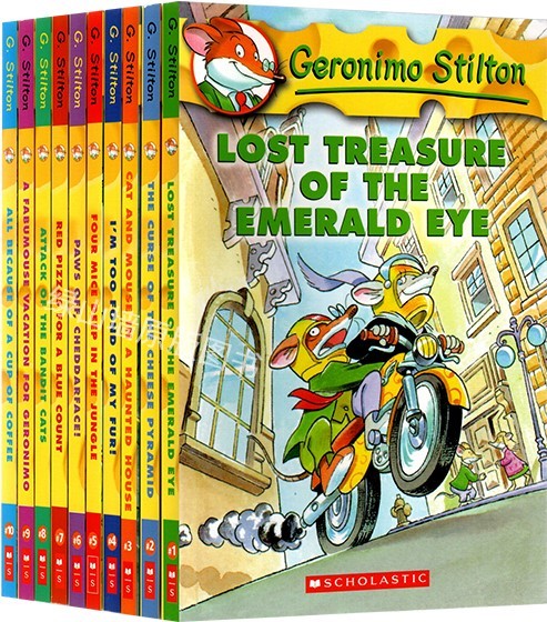 老鼠记者 1-10 进口儿童章节桥梁书 Geronimo Stilton 英文原版全彩插图漫画探险小说 7-12岁青少年文学读物 小学生探索科普 .