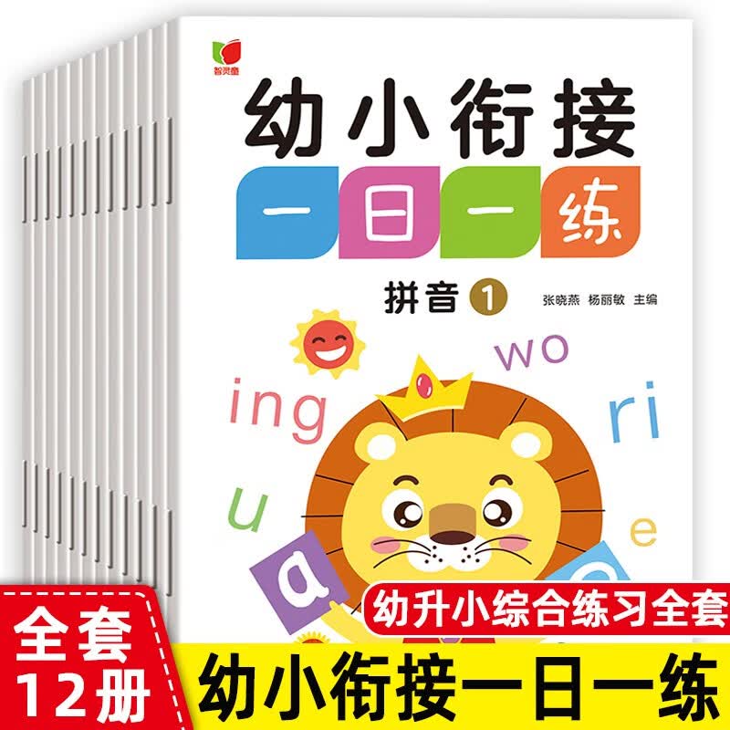 幼小衔接一日一练全套12册 中班大班升一年级学前班幼儿园入学准备数学加减法语文拼音部首练习册专项训练 幼小衔接一日一练 全套12册 幼小衔接 学前准备
