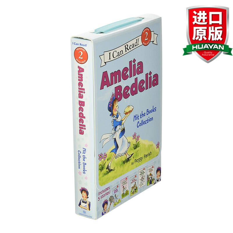 英文原版 糊涂女佣5册盒装 Amelia Bedelia I Can Read Box Set #1 Amelia Bedelia Hit the Books 全英文版