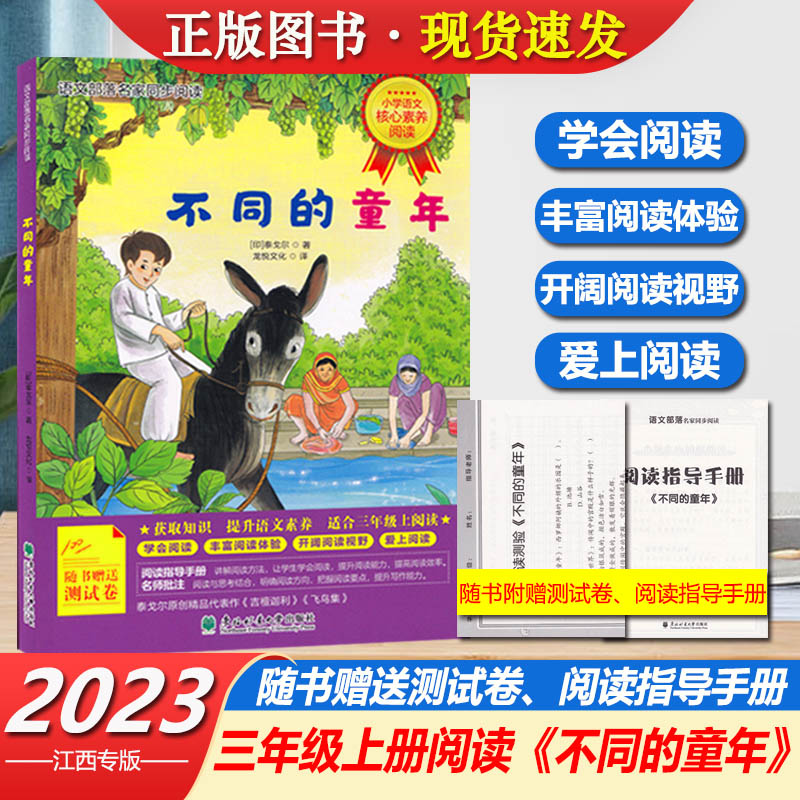 小学语文核心素养阅读一二三年级四年级上册全彩版1234会飞的学校 三年级上册阅读[不同的童年]