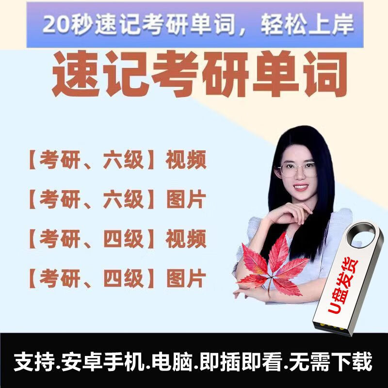 西西喊你背单词速记考研单词4300个四六级英语词汇课程视频U盘 西西-全集u盘