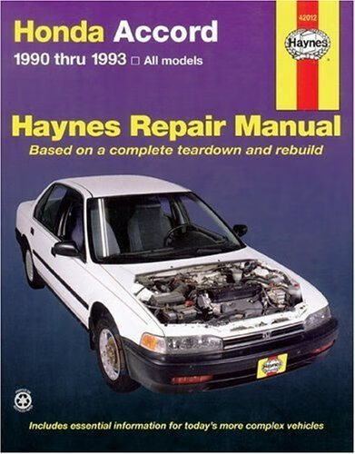 Honda Accord (1990-1993) Haynes Repair Manual (USA)