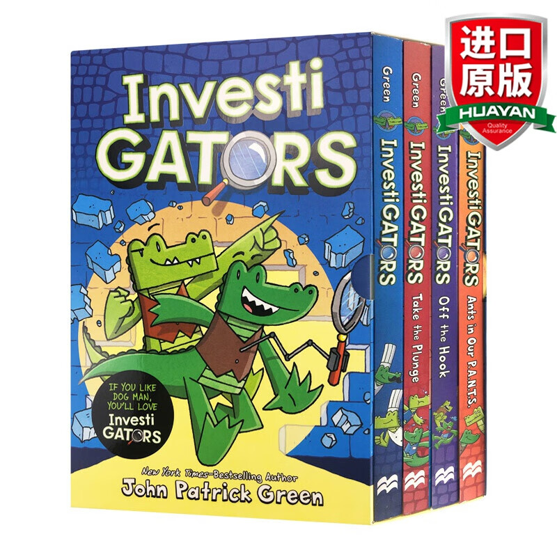 InvestiGators 4-book 英文原版 鳄鱼侦查员4册套装 精装全彩漫画书绘本 爆笑漫画故事书 中小学英语课外阅读 英文版 进口英语书