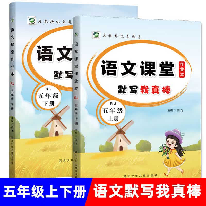 2023版二三年级上册下册语文默写我真棒3一1四4五5六6年级小学生2上学期教材同步练习册专项训练一课一练随堂 2本【5年级上下册】语文课堂同步 小学通用