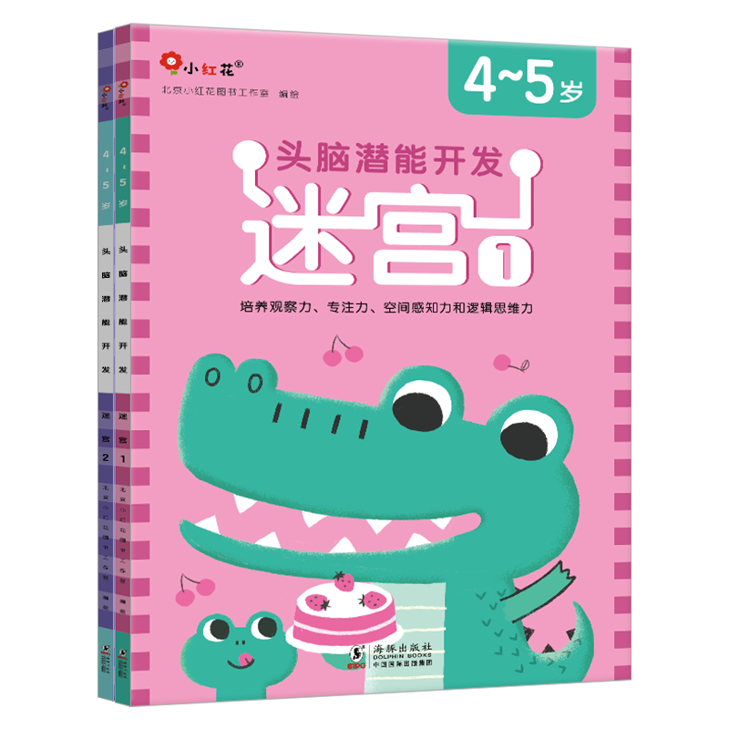 小红花·头脑潜能开发-迷宫-新版2-6岁早教益智书幼儿园宝宝绘本籍智力开发连线书专注力训练走迷宫练习 头脑潜能开发-迷宫4-5岁（全2册）
