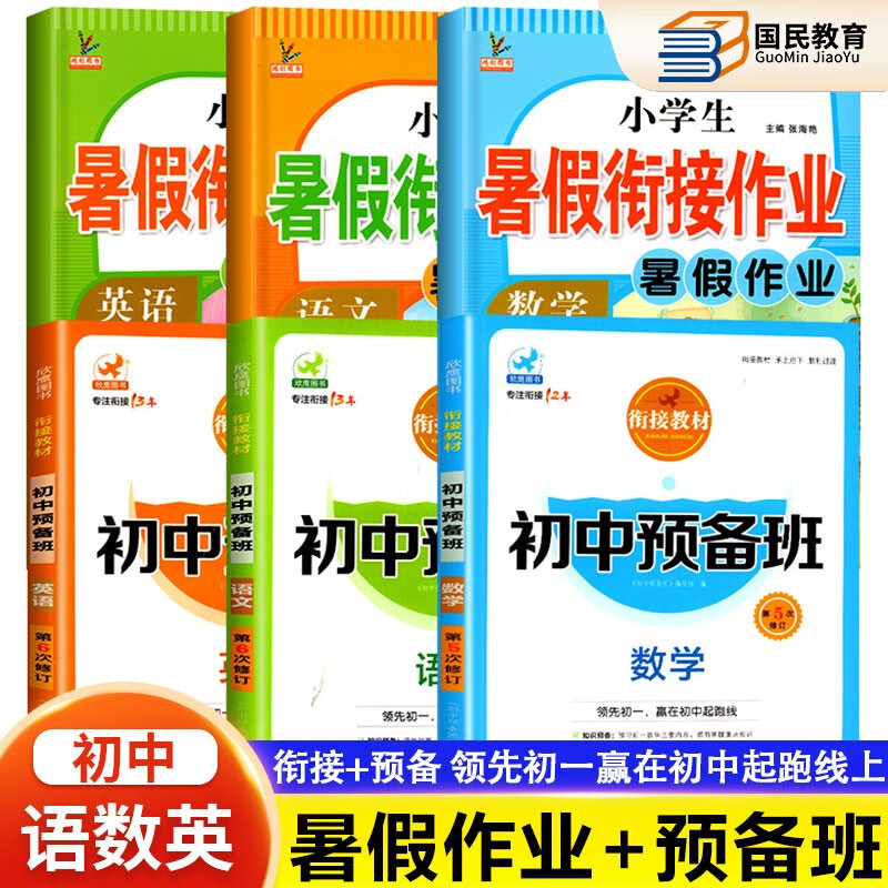 预备新初一2023新版小升初暑假衔接教材初中预备班语文数学英语小学六年级下册暑假作业同步练习复习辅导资料人教版小升初衔接教材七年级6升7 【6本套装】初一预备班+小升初暑假作业