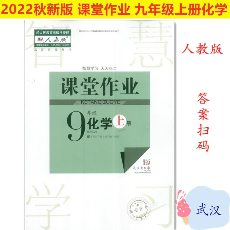 【湖北发货速发】，2023 秋新版课堂作业9九年级上册化学初三人教版练习册 武汉出版社whwcwhwc