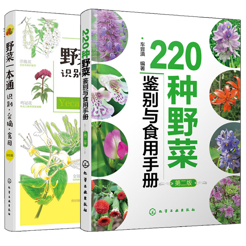 220种野菜鉴别与食用手册(二版）+野菜一本通：识别·采摘·食用（彩绘版）