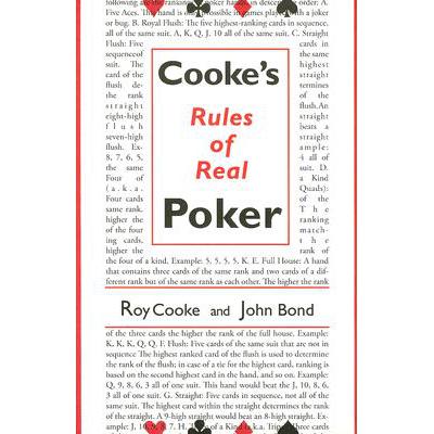 Cooke's Rules of Real Poker