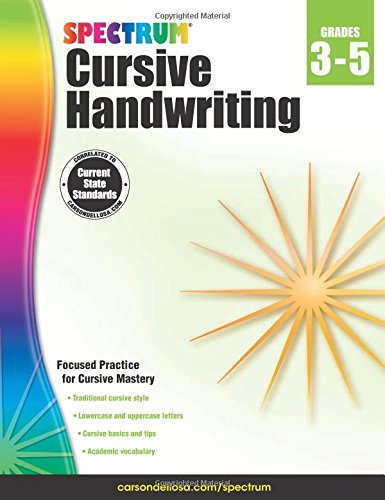 现货 英文原版Spectrum Cursive Handwriting, Grades 3 - 5 英文手