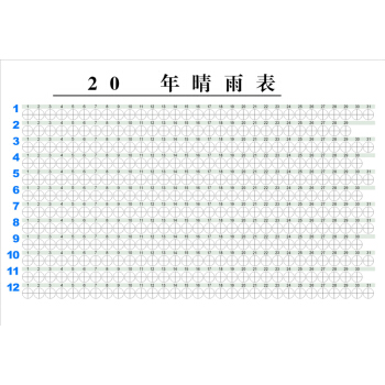 晴雨表 1张施工用晴雨表 施工表格 建筑表格记录表 格记录表