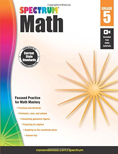 现货 Spectrum Math Workbook, Grade 5 原版 Spectrum 数学练习册
