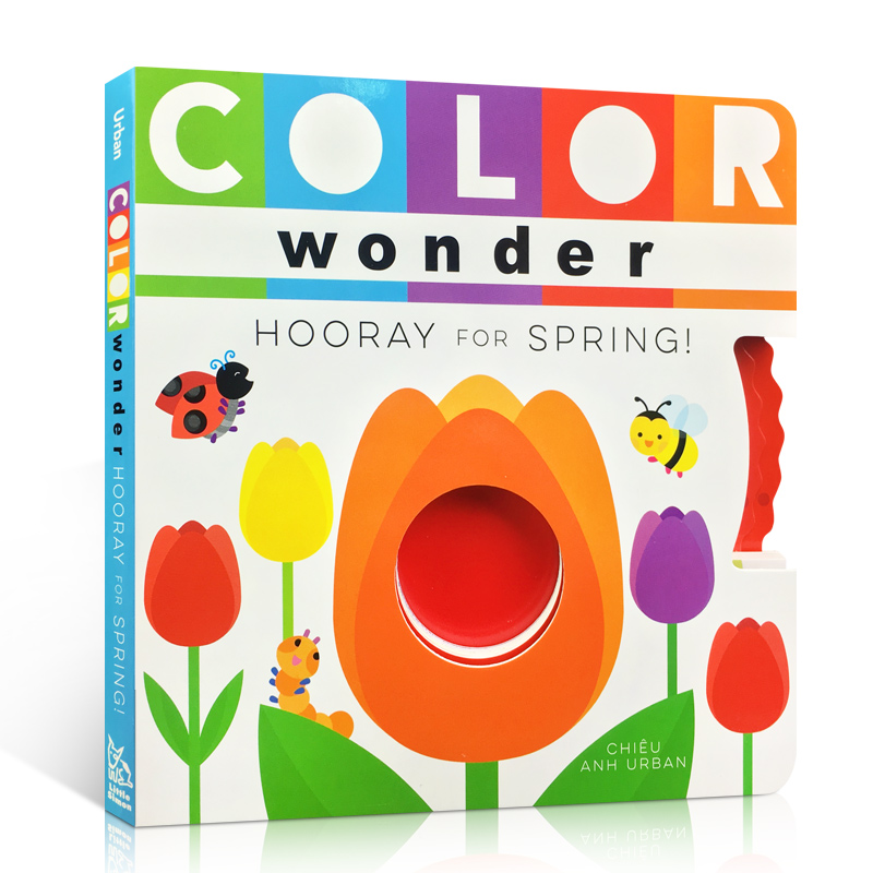 英文原版Color Wonder Hooray for Spring! 颜色认知 纸板洞洞书