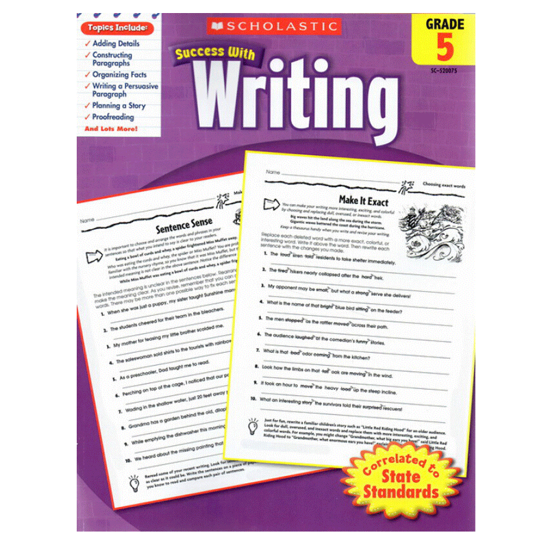 英文原版 Scholastic Success with Writing Grade 5学乐成功系列