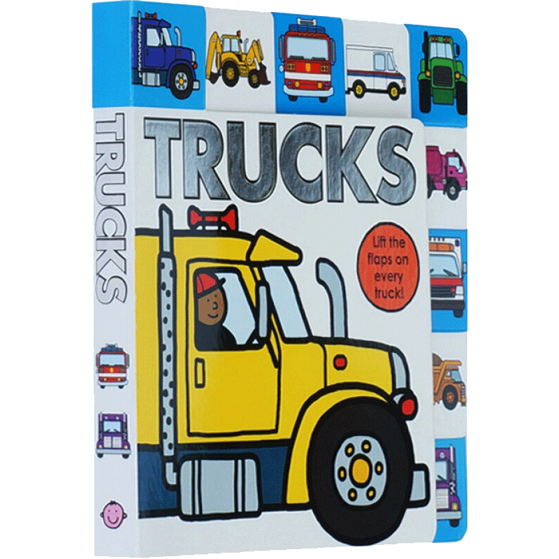 英文原版绘本 Trucks 交通工具 纸板翻翻书 幼儿启蒙绘本童书