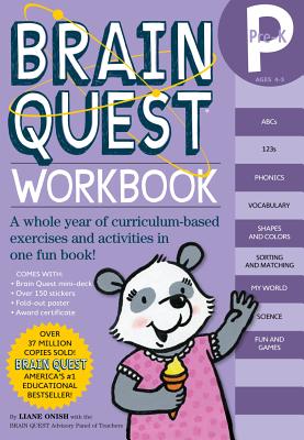 现货 英文原版 大脑任务 练习册带粘纸 Brain Quest Work Book Pre