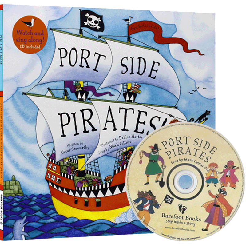 Port Side Pirates 英文原版儿童绘本 Barefoot Books 廖彩杏有声书单 附CD 附CD 边听边学 亲子教育互动启蒙学习常青藤爸爸推荐