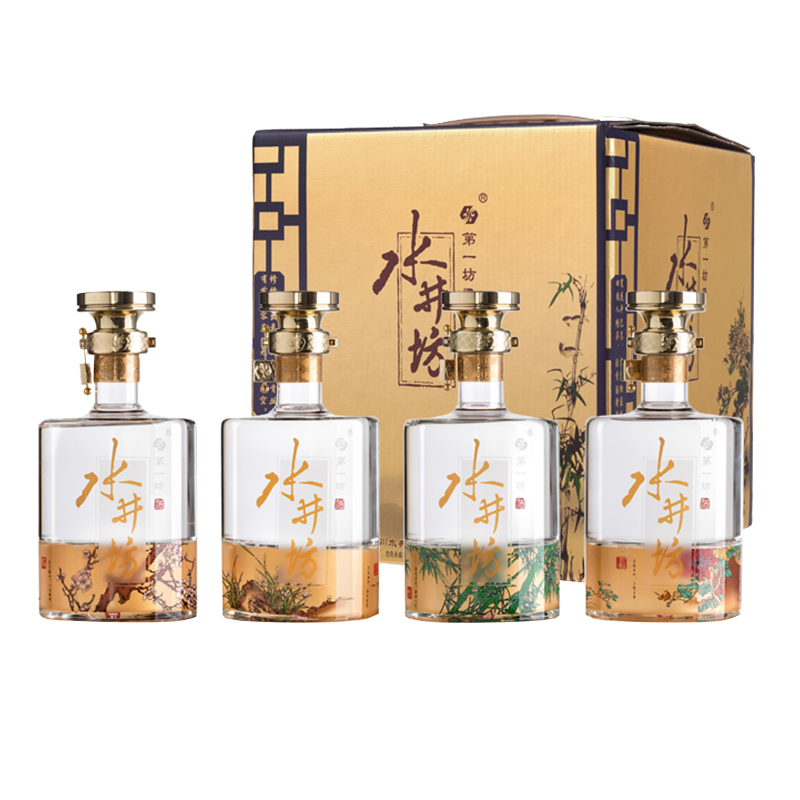 PLUS会员：swellfun 水井坊 · 梅/兰/竹/菊 52度600mL 4瓶 礼盒装（赠小酒），1688.01元包邮（需用券）—— 慢慢买比价网