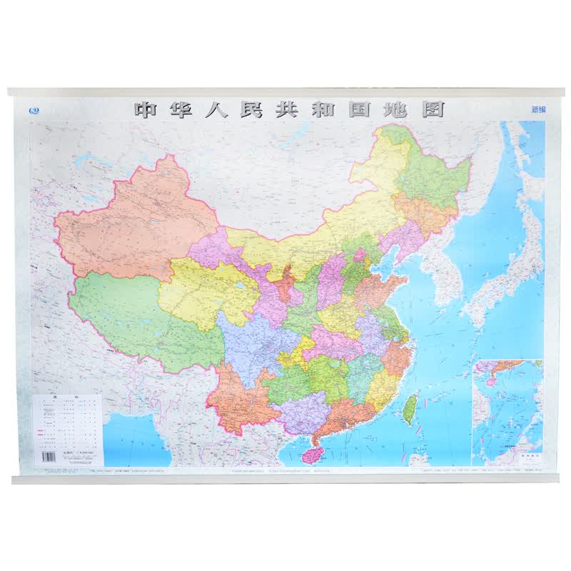 全新版中国地图挂图1.1米*0.8米双面覆膜 防水 保证 地图挂图家用 教育教室地图挂图