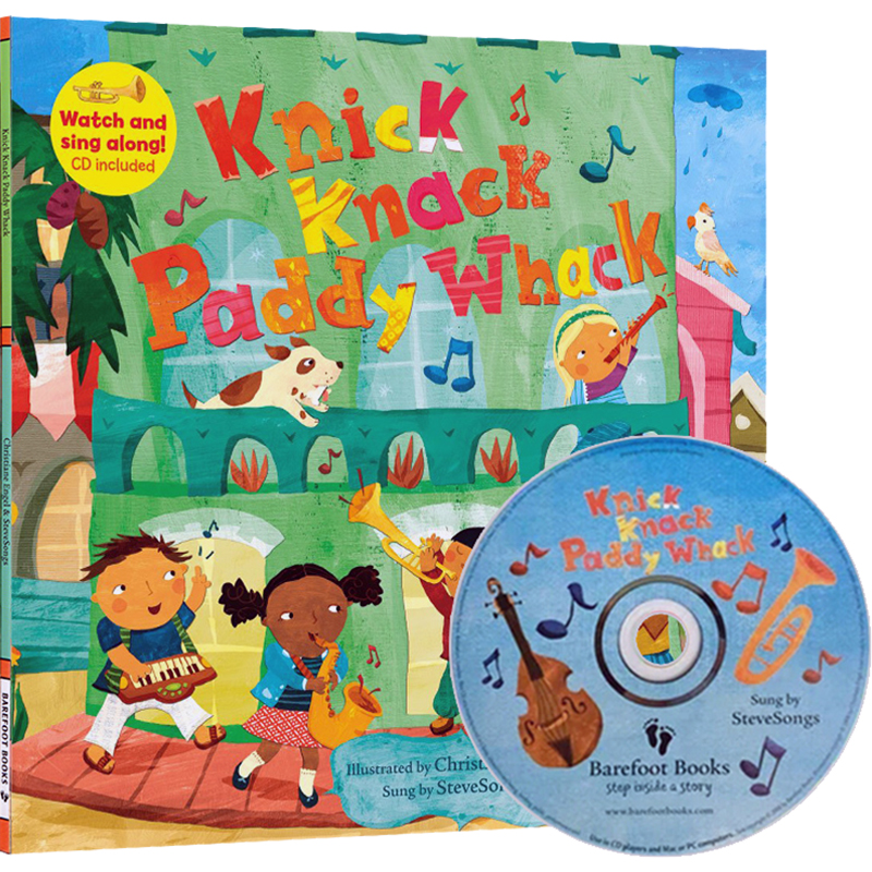 英文原版绘本 Knick Knack Paddy Whack 附CD 廖彩杏英文书单Barefoot