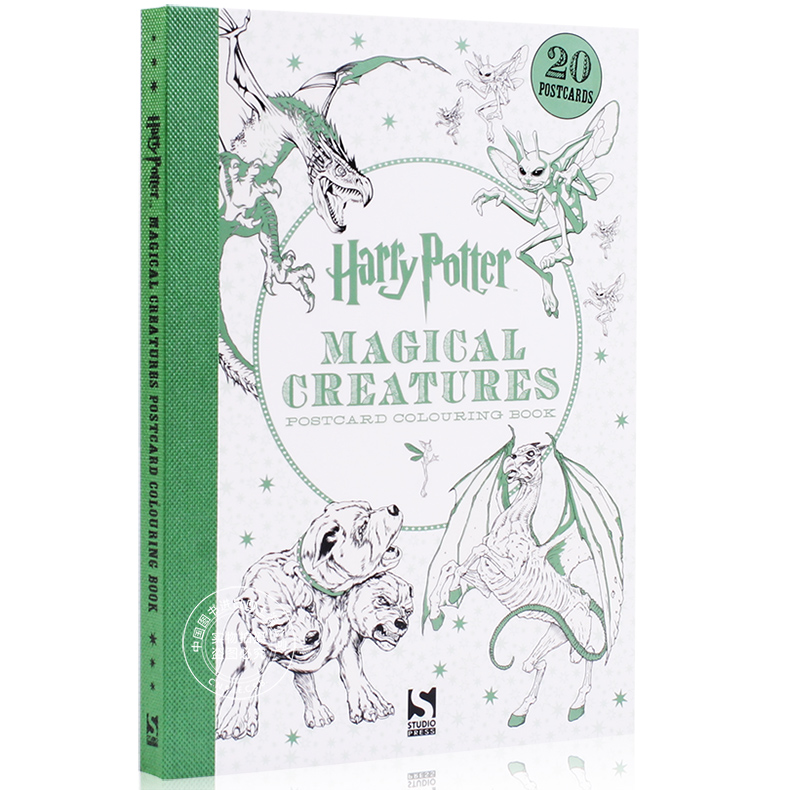 现货 英文原版 Harry Potter 哈利波特 神奇动物 涂色 明信片