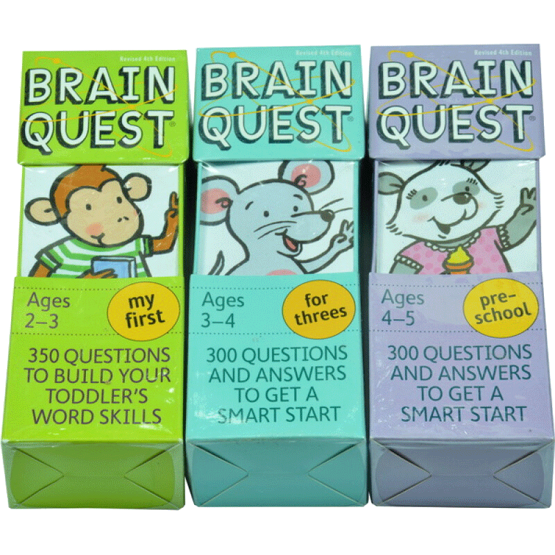My First Brain Quest 英文原版 幼儿园 低幼组卡片 3盒合售 2-5岁