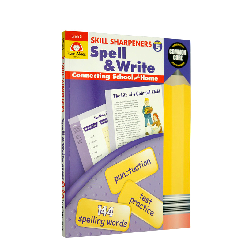 英文原版Skill Sharpeners Spell&Write, Grade 5