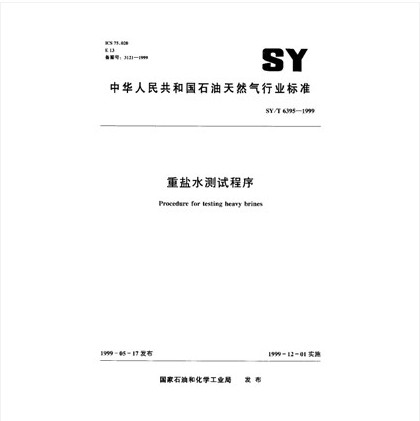 SY/T 6395-1999 重盐水测试程序