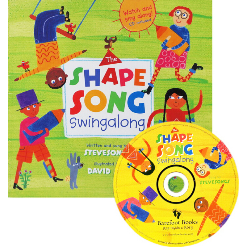 英文原版绘本 The Shape Song Swingalong 附CD 廖彩杏有声书单 边听边学 STEM启蒙 形状概念 亲子互动启蒙学习 Barefoot