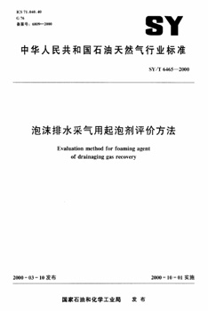 SY/T 6465-2000 泡沫排水采气用起泡剂评价方法