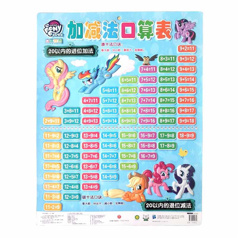 小马宝莉立体挂图-加减法口算表 0-6岁