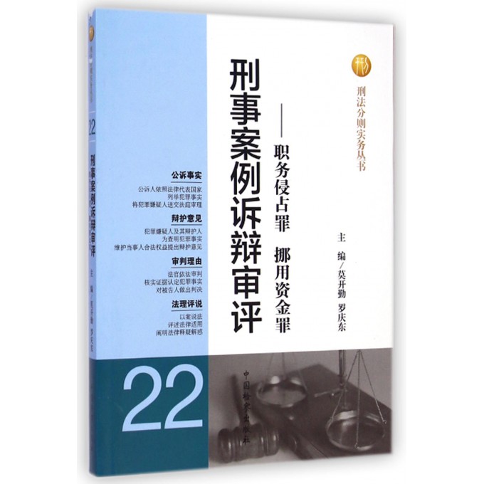 刑事案例诉辩审评--职务侵占罪挪用资金罪/刑法分则实务丛