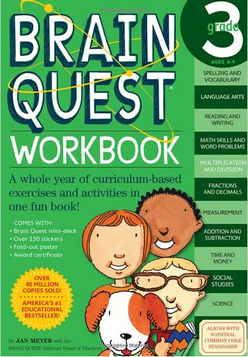 少儿智力开发练习册3年级Brain Quest Grade 3 Workbook 8-9岁