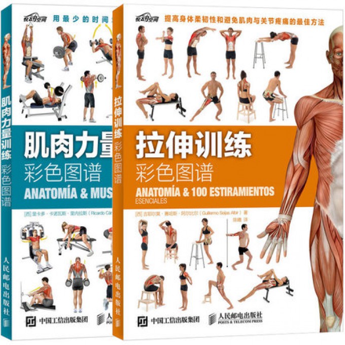 肌肉力量拉伸训练彩色图谱 科学运动健身套装2册
