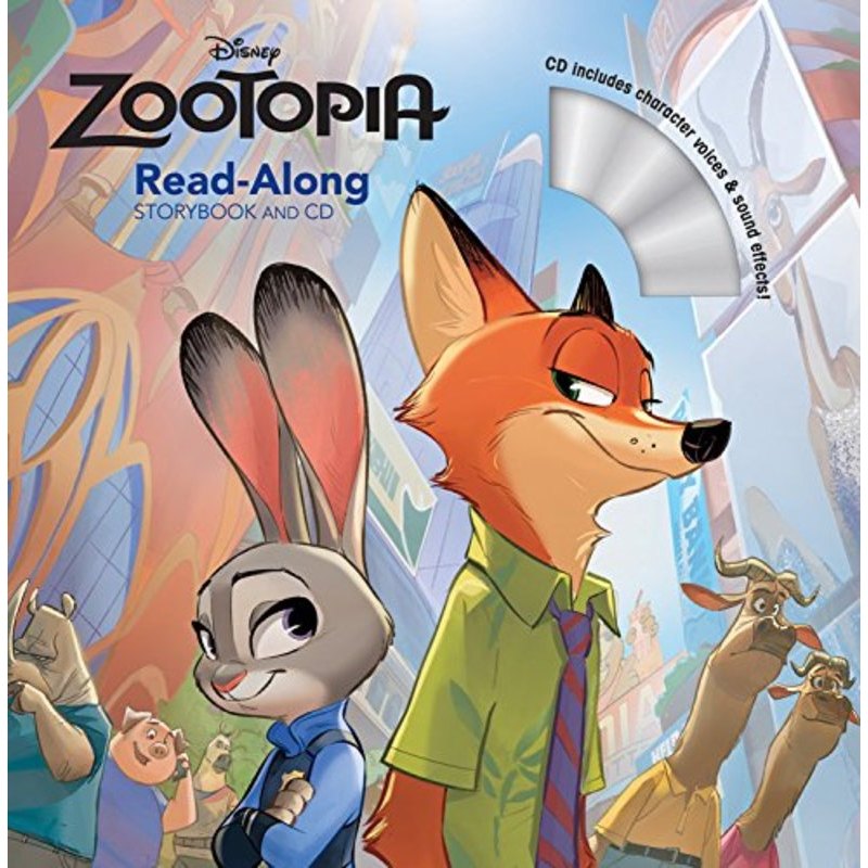 疯狂动物城 英文原版绘本Zootopia Read Along Storybook Disney附C
