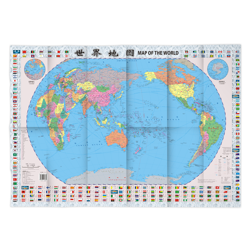 世界地图（折叠图 对开袋装 中英对照 865mm*575mm)