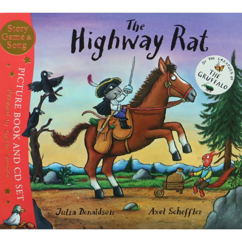 英文原版 The Highway Rat 越变越瘦的老鼠强盗 绘本附CD 儿童启蒙图画故事书