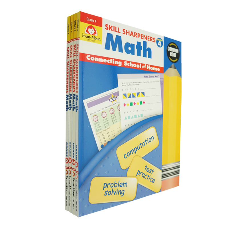 Skill Sharpeners技能铅笔刀系列数学4册合集(中阶)Math, Grade