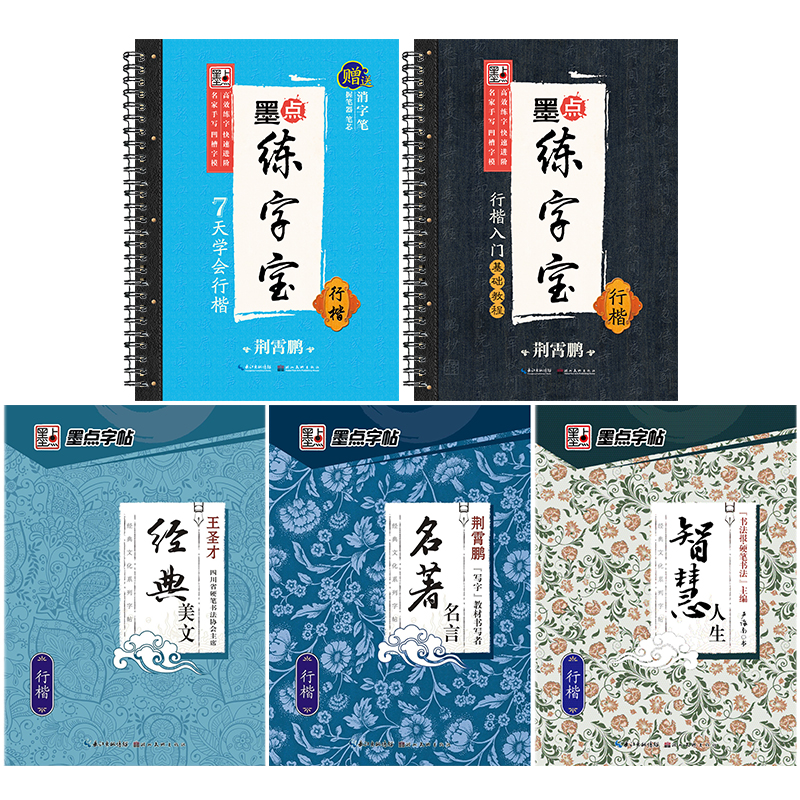 墨点字帖 经典文化凹槽：名著名言+经典美文+智慧人生+凹槽（套装全5册）