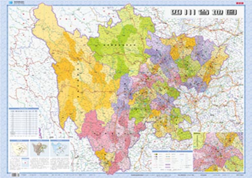 新版 四川省地图（折叠图 套封 1:125万）