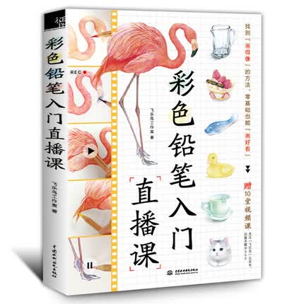 包邮  彩色铅笔入门直播课 飞乐鸟 彩铅画入门教程书 飞乐鸟色铅笔绘画彩铅画