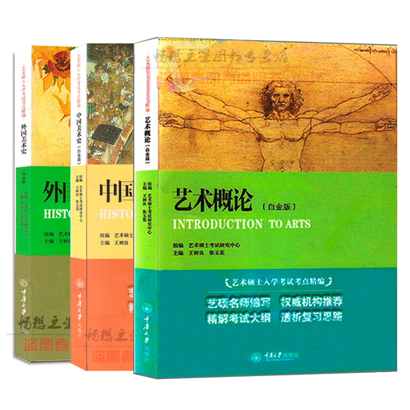 艺术概论+中国美术史+外国美术史白金版全3册 艺术硕士入学考试考点精编 艺术院校美术