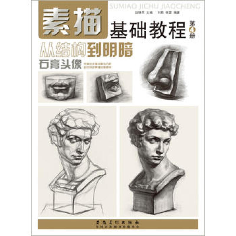 素描基础教程 从结构到明暗4 石膏头像 色彩静物线性结构美术高考艺考手绘素描图书