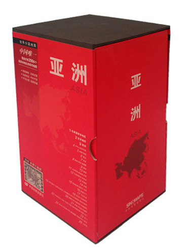 亚洲地图 全套精装 收藏工具书 各国家地图全套25幅 附赠美洲古地图 中外文对照 防水耐折