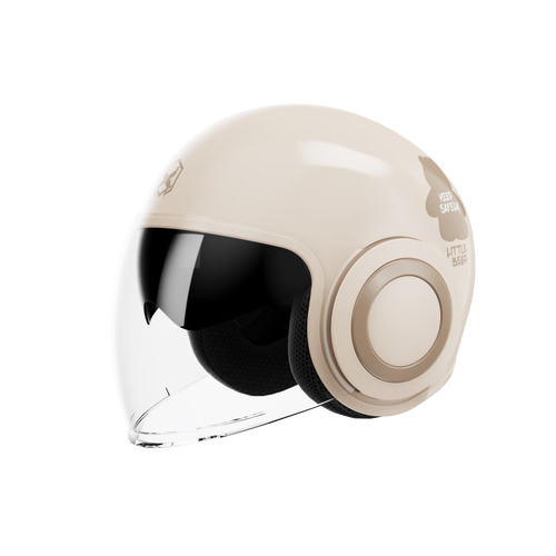 AXK新国标3C认证摩托车电动车头盔四季款高清防雾双镜片男女通用均码 奶茶熊双镜【高清防雾】A类 72.9元-聚超值