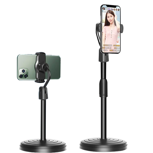 罗姿 手机支架直播设备可调节折叠升降创意桌面懒人支架便携ipad平板通用支撑架子 【加重底座】+直播可伸缩支架 5元-聚超值