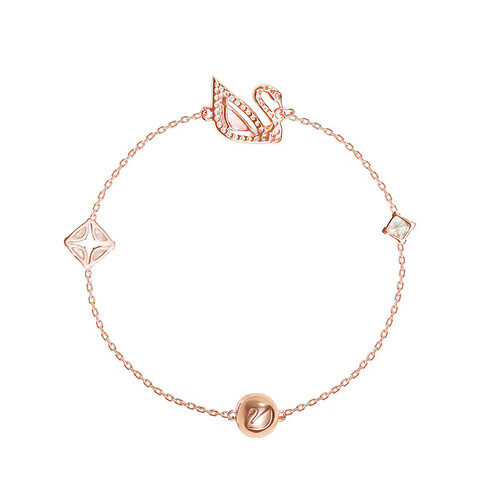 SWAROVSKI施华洛世奇浪漫粉天鹅手链轻奢节日生日礼物送女友 5485876 S码 450元(券后省49)-聚超值